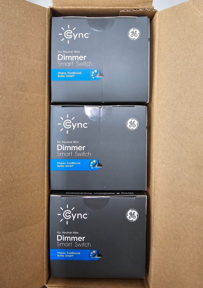 (3 PACK) GE CYNC Smart Switch-Single-Pole/3-Way-Illuminated Light ...