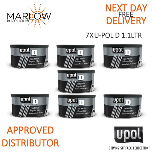7 X U-POL D SMOOTH ALUMINIUM REINFORCED METALLIC BODY FILLER UPOL 1.1L ...