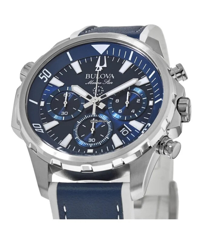 Bulova Marine Star Blue Chronograph Dial 96B287 (FEDEX 2 DAY & WARRANTY ...