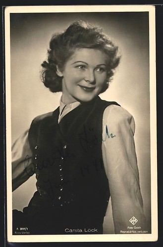 AK Schauspielerin Carsta Löck elegant mit Weste und weißer Bluse, mit ...