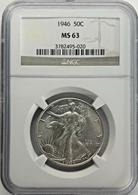 1946-P U.S. Walking Liberty Half-Dollar MS 63 Doubled Die Reverse NGC ...