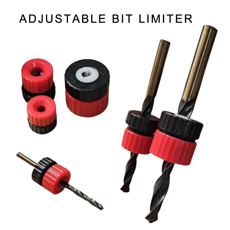 Adjustable Depth Stop Collars for Drill Bit, 3Piece, Ensures Consistent ...