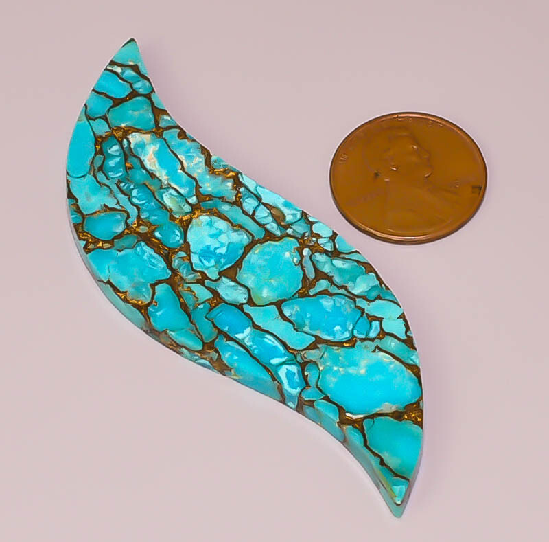 58 Cts Carved Leaf Figure Blue Copper Turquoise Loose Gemstone | eBay