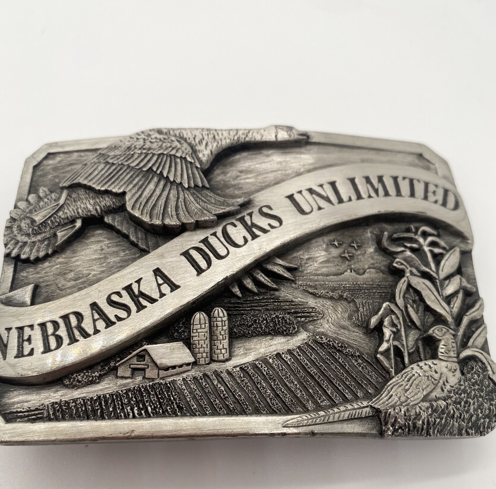 RARE Vintage Nebraska Ducks Unlimited 1984 Buckle No.… - Gem