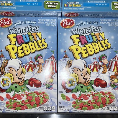 NEW Post Winterfest Fruity Pebbles Breakfast Cereal 10 oz LIMITED ...