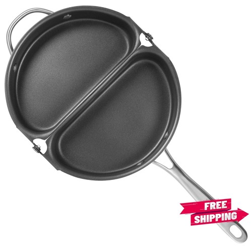 TECHEF Double-Sided Folding Frittata and Omelette Pan 3-Layer ...