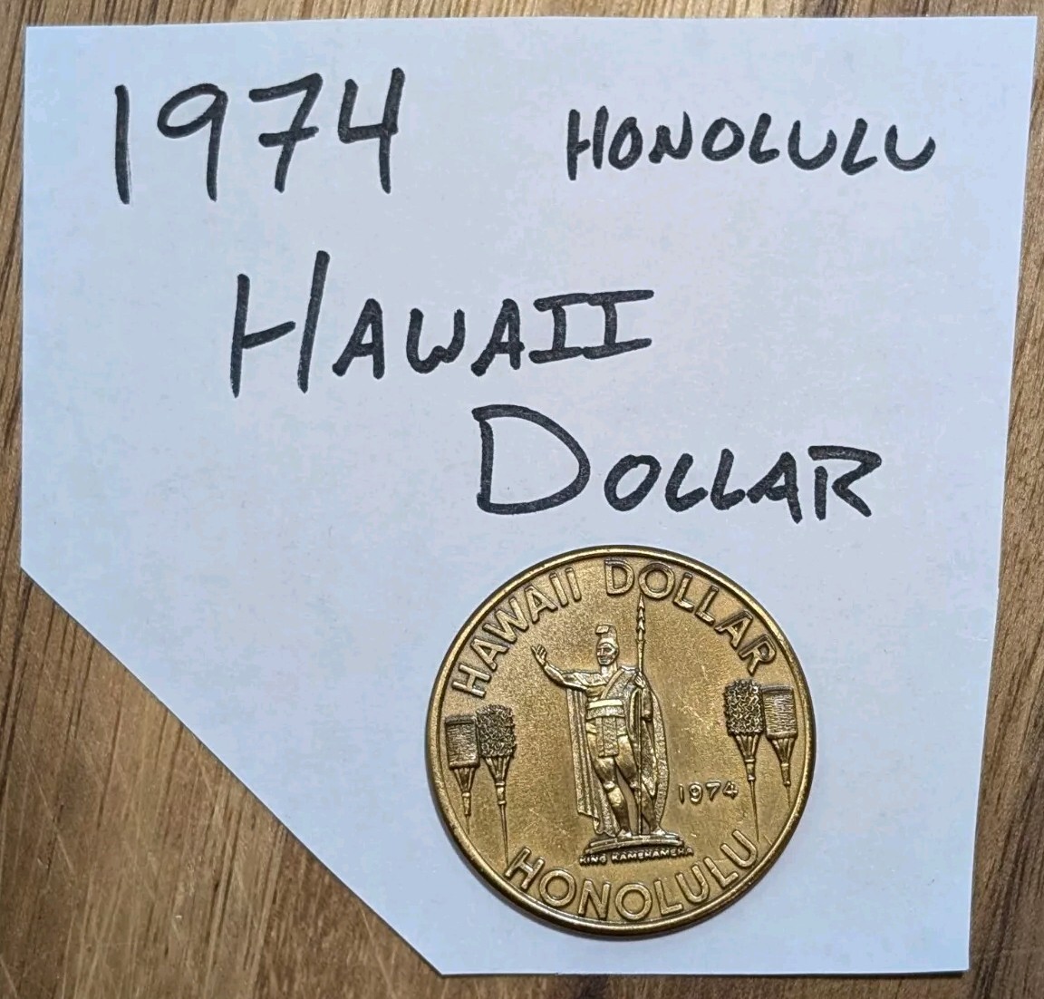 1974 Aloha from Hawaii Dollar $1 Honolulu - Brass Coin Medal | eBay