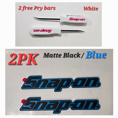 2PK SNAP ON TOOL BOX LOGO EMBLEM MATTE BLUE Plastic Badge Decal 8" NW+ ...