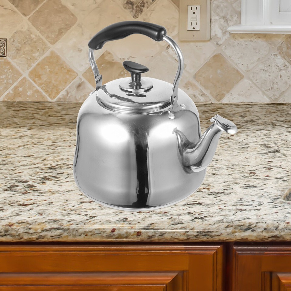 Large Capacity Sound Pot Silver Teapot Teakettle for Stovetop Stainless ...