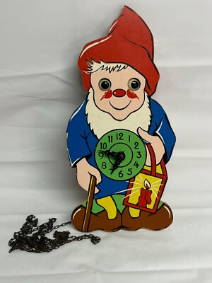 Vintage 30 Hr Black Forest Elf Gnome Wall Clock Eyes Move C Kammerer ...