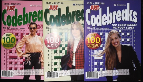 3 X CODEWORD CODEBREAKS PUZZLE BOOKS MAGS JUST MAG 300+ PUZZLES New ...