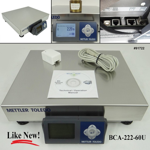 Mettler Toledo BC-60U Scale 150lb Stainless Steel USB BCA-222-60U for ...