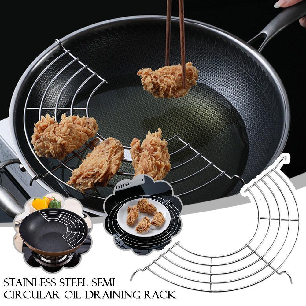 Kitchen Stainless Steel Semi-circular Oil Drain Rack Rack B6 L For Home ...