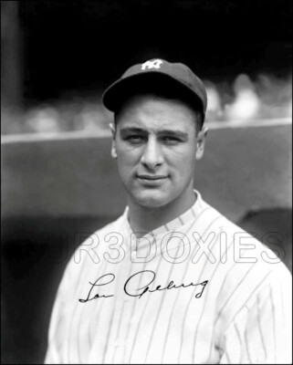 Lou Gehrig Autographed Reprint Photo 8X10 - 1927 New York Yankees #14 ...