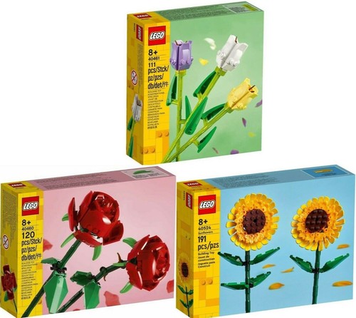 🎄Brand New LEGO 40524 Sunflowers 40460 Roses 40461 Tulips Flowers ...