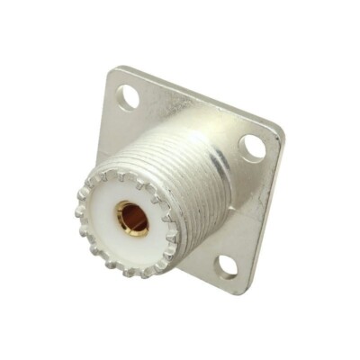SO-239 UHF FEMALE CHASSIS MOUNT COAXIAL CONNECTOR SILVER TEFLON USA ...
