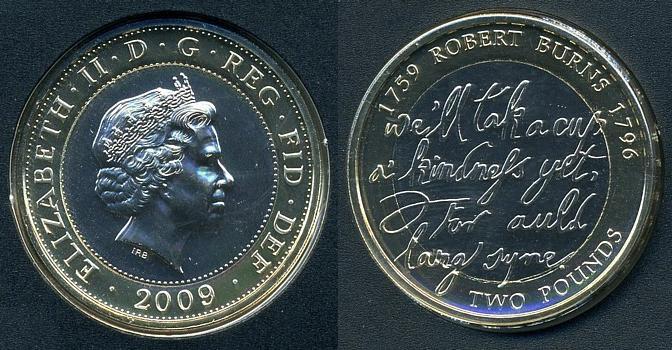 Rare bi-metallic Great Britain £2 coins and Channel Island two pound ...