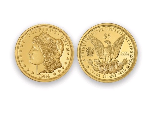 2023 Cook Islands Morgan Dollar Gold Coin - 1/10 oz of .24 Gold - .0239 ...