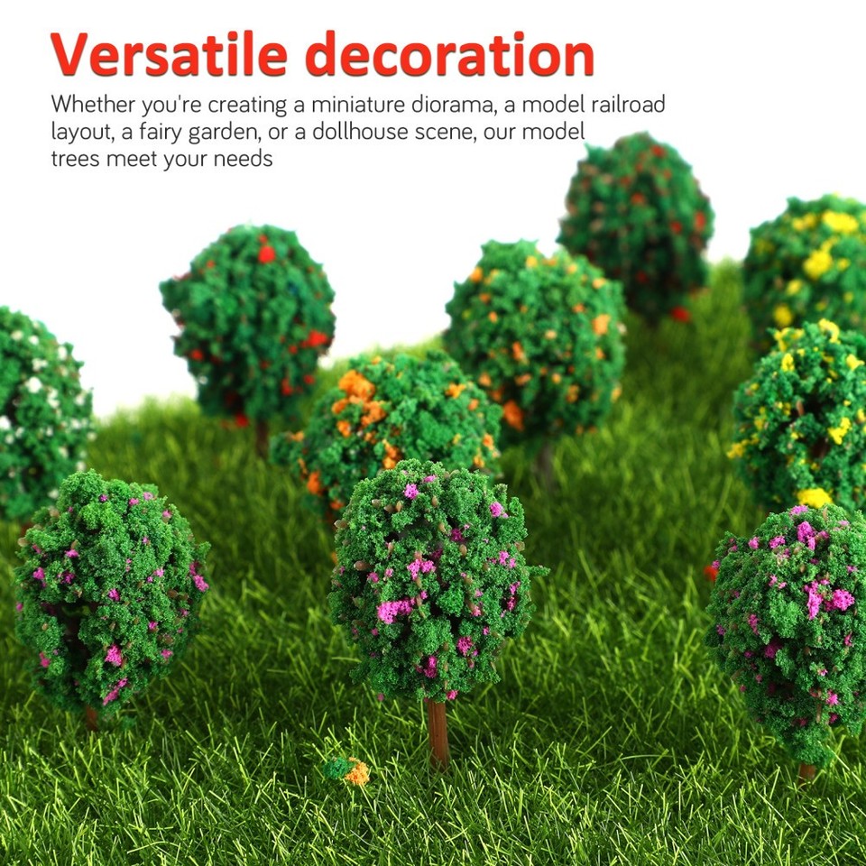 50pcs Small Plastic Trees Miniature Trees For Crafts Realistic Fake ...