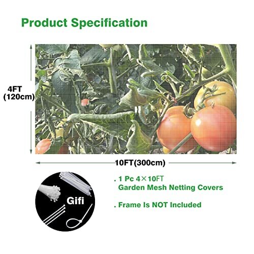Ultra Fine Garden Netting 4'x10' Plant Pest Barrier Covers Bird Patio ...