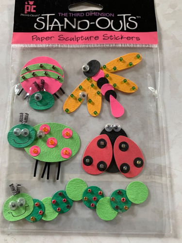 PC STAND-OUTS PAPER SCULPTURE STICKERS GOOGLE EYES BRIGHT COLORS BUGS ...