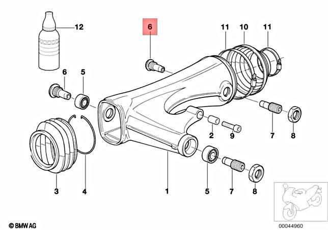 New BMW Genuine 259 89V K41 R21 R22 R28 0558 0559 0555 Pivot Pin ...