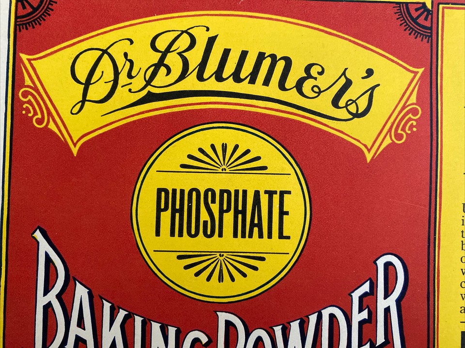 Dr. Blumer’s Baking Powder Vintage Label, Art Deco *ORIGINAL LABEL ...