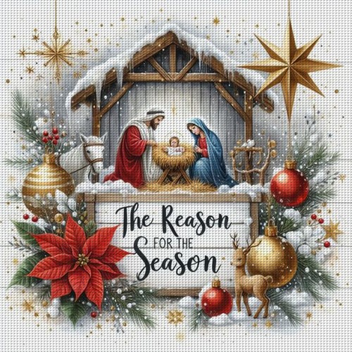 Full Embroidery Eco-cotton Thread 14CT Printed Jesus Cross Stitch Kit ...