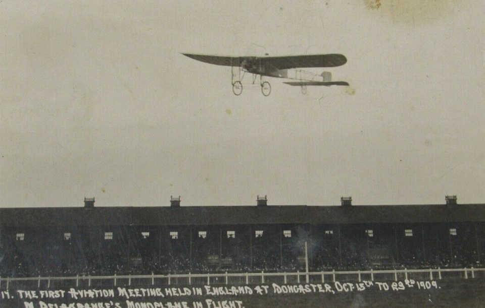 1909 RPPC First Aviation Race Meeting in England Doncaster Delegranbe ...