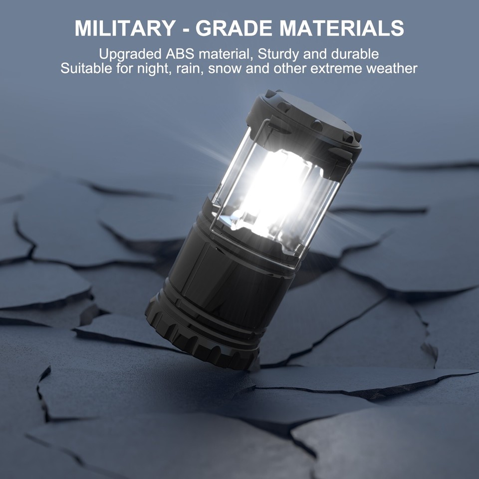4 Pcs LED Camping Lantern, Super Brighter COB Emergency Light Outdoor ...