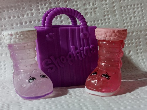 Shopkins Cute Boot Purple Pink ULTRA RARE Pair CRYSTAL GLITZ Bag lot ...