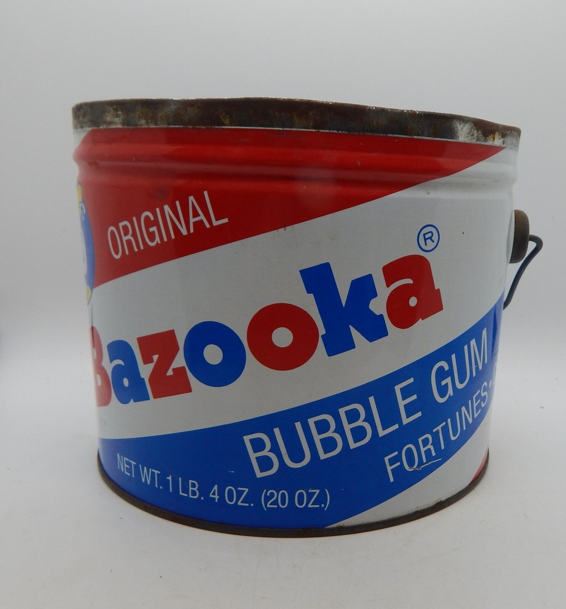 Bazooka Bubble Gum Tin Sign VINTAGE CHEWING GUM TIN