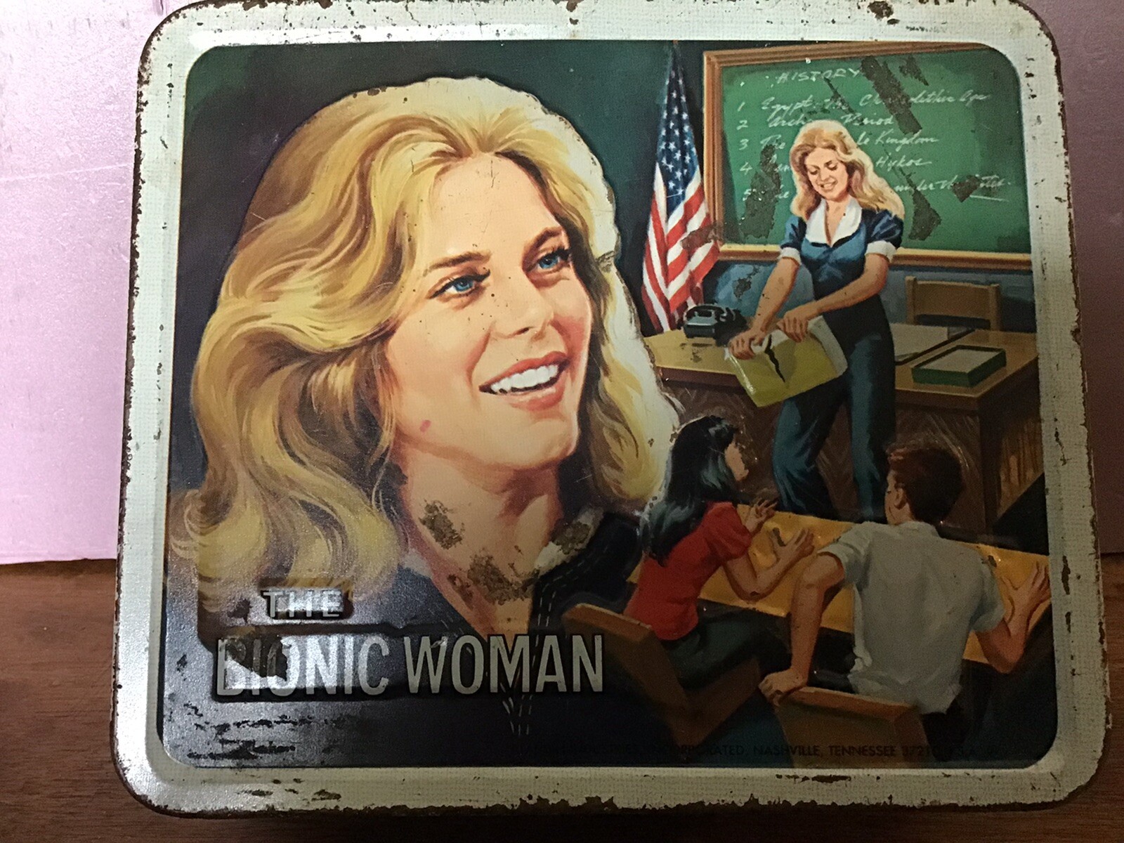 1978 Bionic Woman Metal Lunch Box w/Thermos | eBay