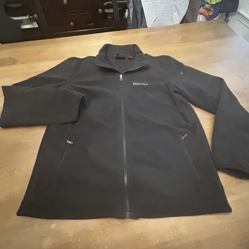 Marmot Men's Drop Line Fleece Full Zip L Black Polartec Jacket Sweater ...