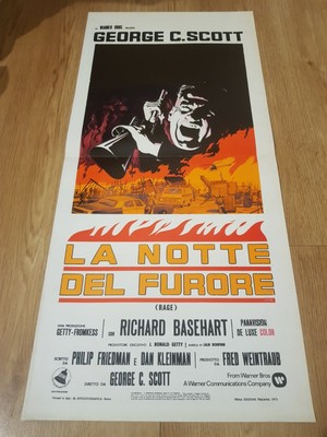 RAGE original italian SMALL poster 1972 George C. Scott Martin Sheen | eBay