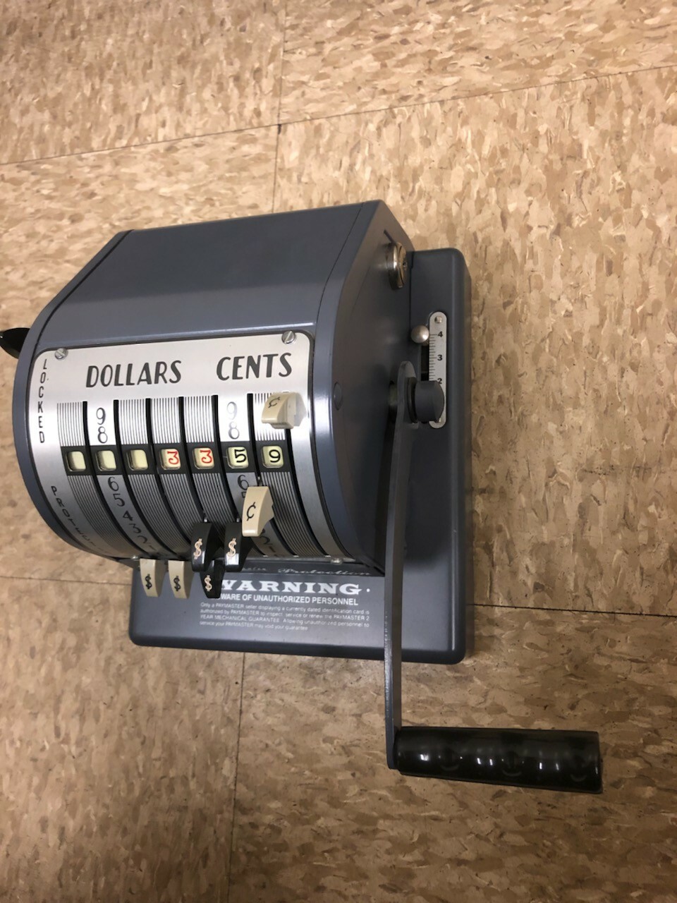 VINTAGE Antique Paymaster Series X-550 Manual Check Writer WITH COVER ...