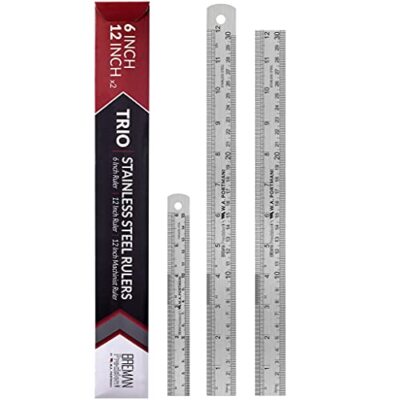 3 Pack Metal Ruler Set 1x6 Inch Ruler & 2x12 Inch Stainless Steel ...
