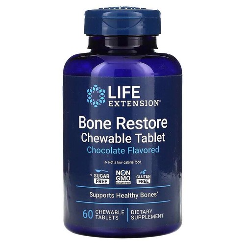 Life Extension Bone Restore 60 Chewable Tabs Magnesium/Amino Acid/D3 ...