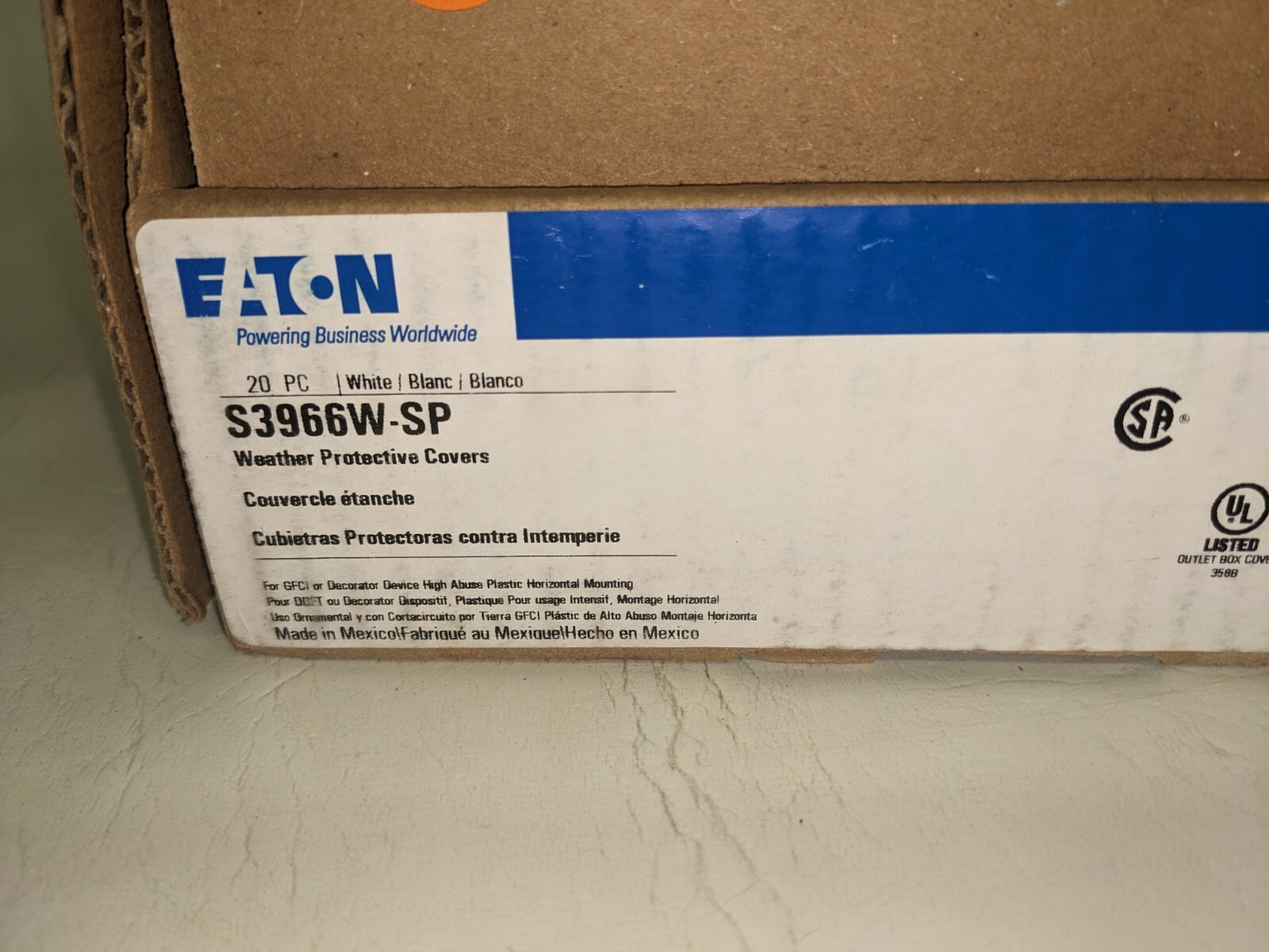 Lot of 20 Eaton NSB S3966W-SP White Weather Protective Cover (UT) | eBay