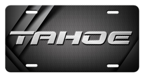 Chevy Tahoe Vanity Aluminum License Plate Tag New Silver Black Gray | eBay