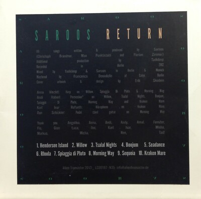 Saroos : Return (CD Promo Card Sleeve 2013 Alien Transistor) *Very Good ...