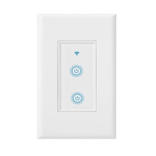Smart Wi-Fi Double Light Switch, 2 in1 Single Pole Switch Compatible ...