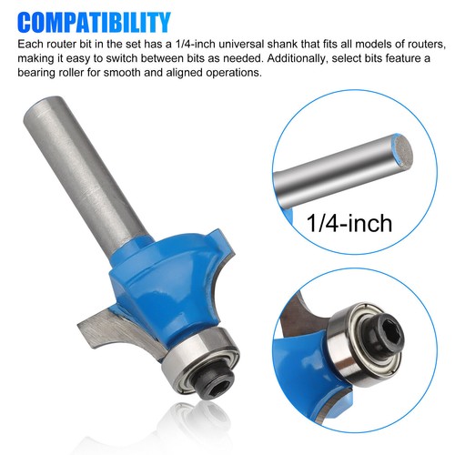 12 Piece Tungsten Carbide Router Bits Router Bit Set 1/4” Shank for ...