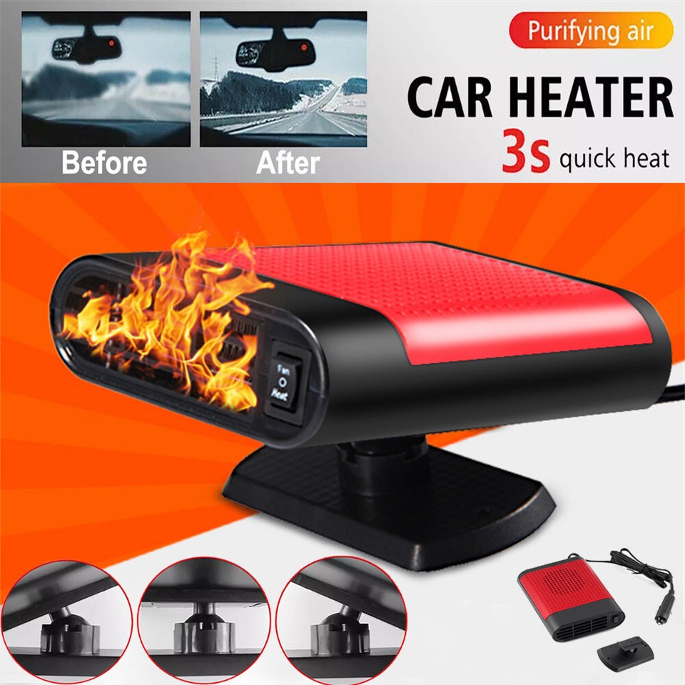 1200W Portable Electric Car Heater 12VDC Heating Fan Defogger Defroster ...