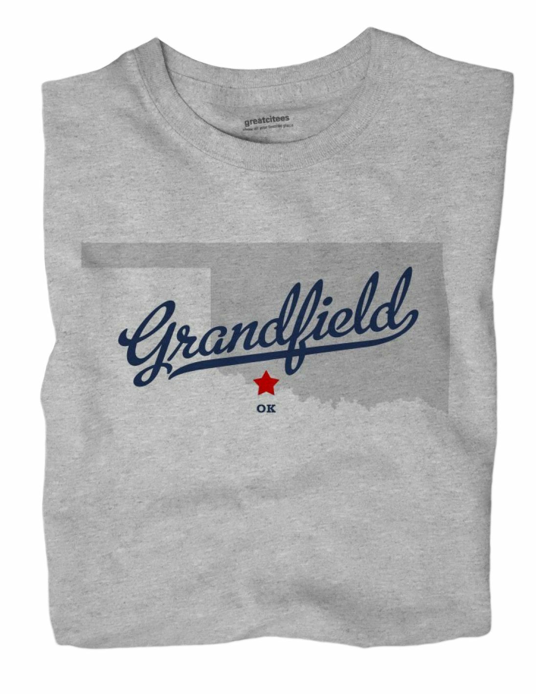Grandfield Oklahoma OK Okla T-Shirt MAP | eBay