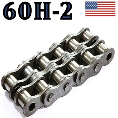 60H-2 HEAVY DOUBLE STRAND ROLLER CHAIN - 10FT WITH CONNECTING MASTER ...