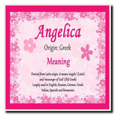 Angelica Personalised Name Meaning Coaster | eBay UK