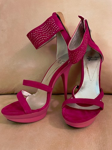 IL GIARDINO DEI PRINCIPI Original High Heels Platform 37 Pink Strass ...