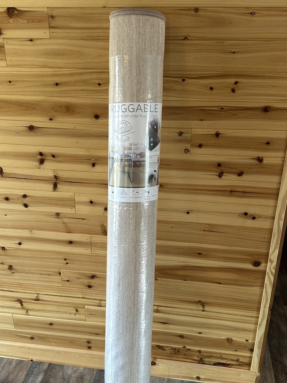 Ruggable Textured Creme 5x7 Area Rug Carpet Machine Washable Pet ...