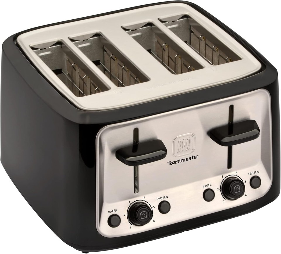 Toastmaster 4-Slice Cool Touch Toaster, Black with Stainless ( Free ...